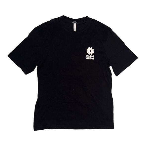 H&M | Shirts | Hm Mens Black Slow Grow Tshirt White Graphic Short ...